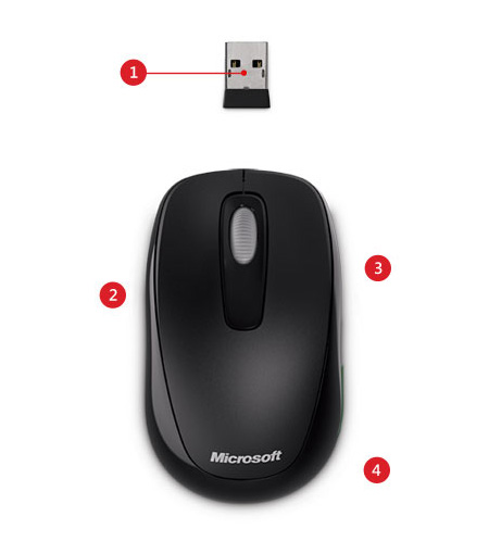 Microsoft 1000 Wireless Mobile Mouse czarna - Myszki bezprzewodowe ...