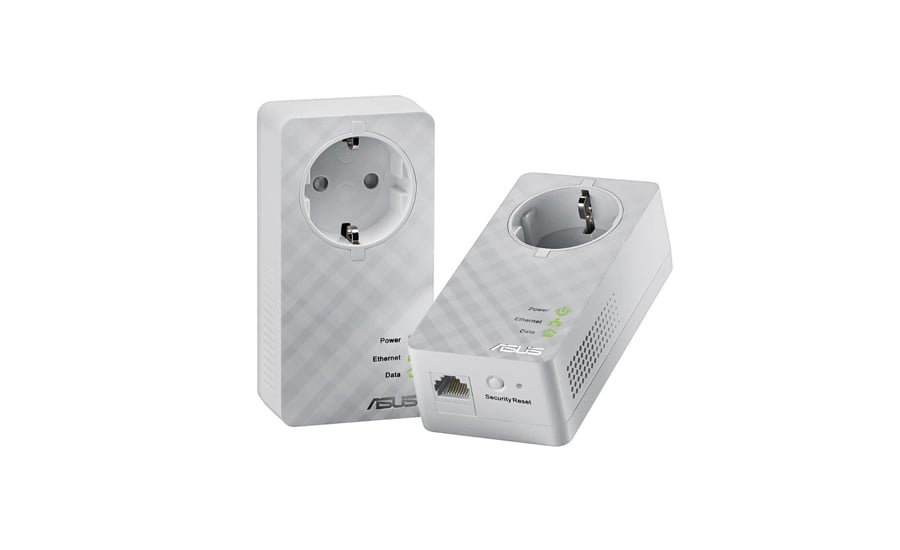 ASUS PL-E52P DUO PowerLine 600Mb/s (2 szt, gniazdo) - Adaptery HomePlug ...