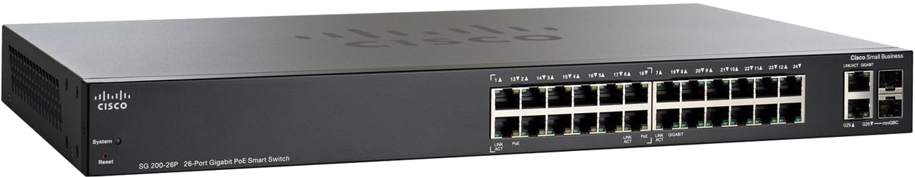 Cisco 26p SG200-26P (24x10/100/1000Mbit 2xSFP) 12xPoE - Switche - Sklep ...