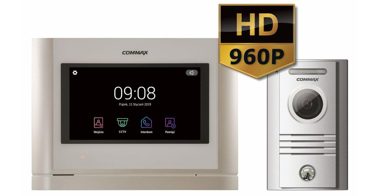 Commax Wideodomofon głośnomówiący 7"HD z kamerą natynkową - Domofony i ...