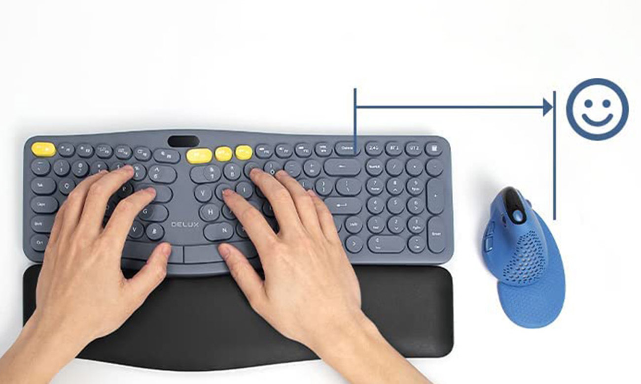 Delux GM903CV 2.4G+BT Ergonomic - szara - Klawiatury bezprzewodowe ...