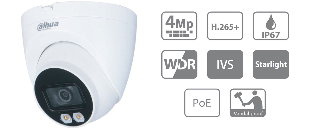 Dahua Lite HDW2439T LED 2,8mm 4MP/LED30/IP67/PoE/AI:IVS - Kamery IP - Sklep komputerowy - x-kom.pl