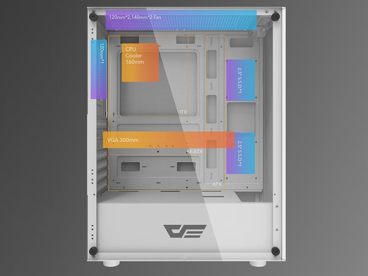 DarkFlash DK100 White - Obudowy do komputera - Sklep komputerowy - x-kom.pl