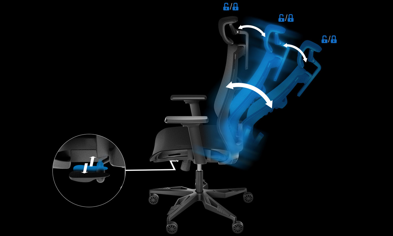 Genesis Fotel ergonomiczny ASTAT 700 czarny - Fotele gamingowe - Sklep ...