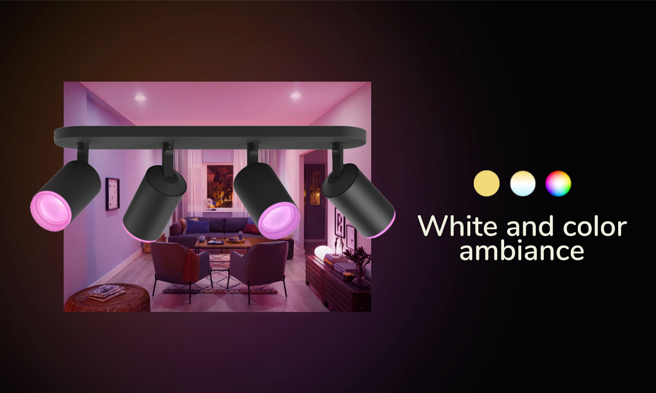 Philips Hue White and color ambiance Kinkiet Fugato (czarny ...