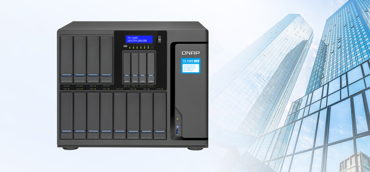 QNAP TS-1685 (12xHDD,4xSSD 6x2.2GHz, 128GB,3xUSB,6xLAN) - Dyski ...