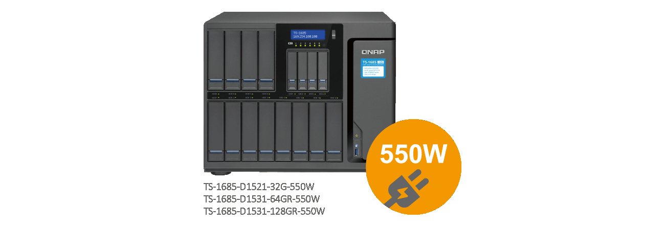 QNAP TS-1685 (12xHDD,4xSSD 6x2.2GHz, 128GB,3xUSB,6xLAN) - Dyski ...