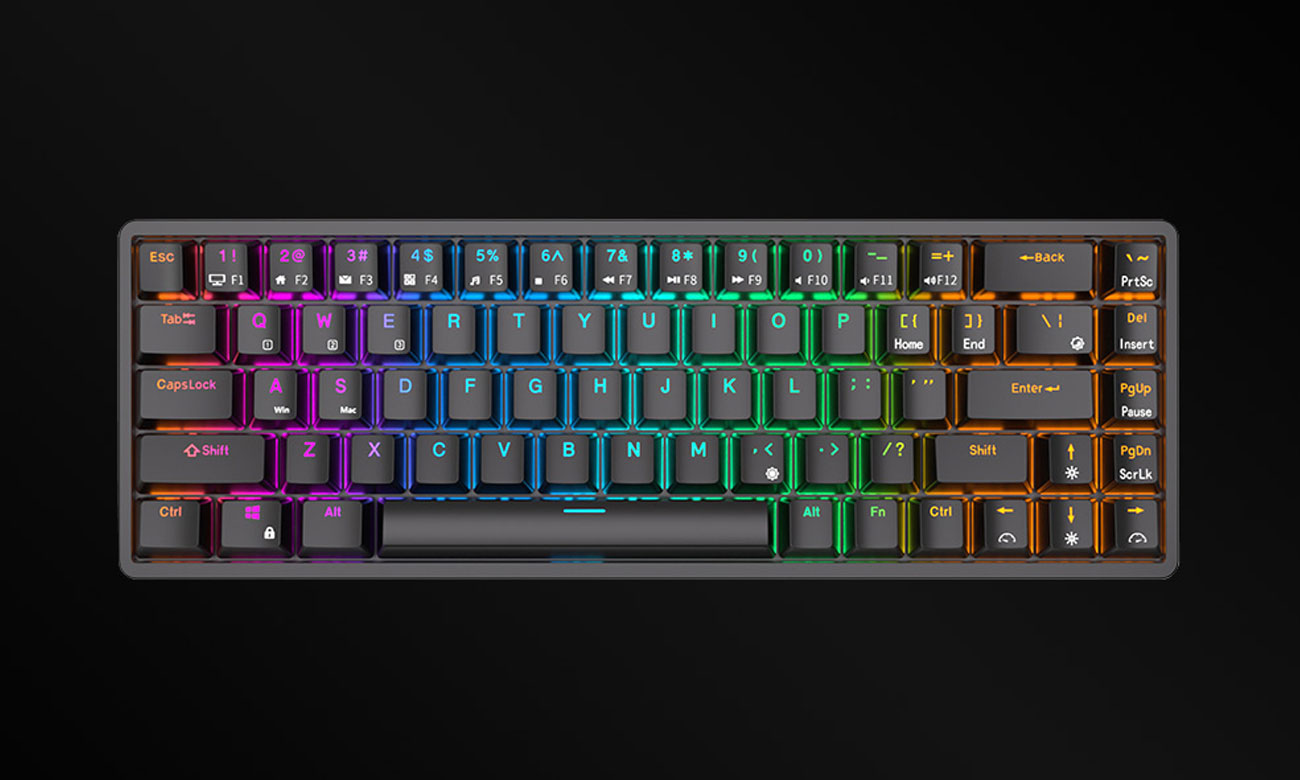 Royal Kludge RK837 RGB (Brown switch) - Czarna - Klawiatury bezprzewodowe - Sklep internetowy ...