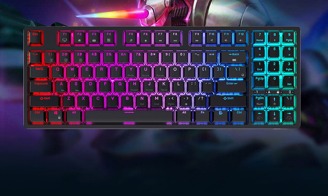 Royal Kludge RK92 RGB (Red switch) - Czarna - Klawiatury bezprzewodowe ...