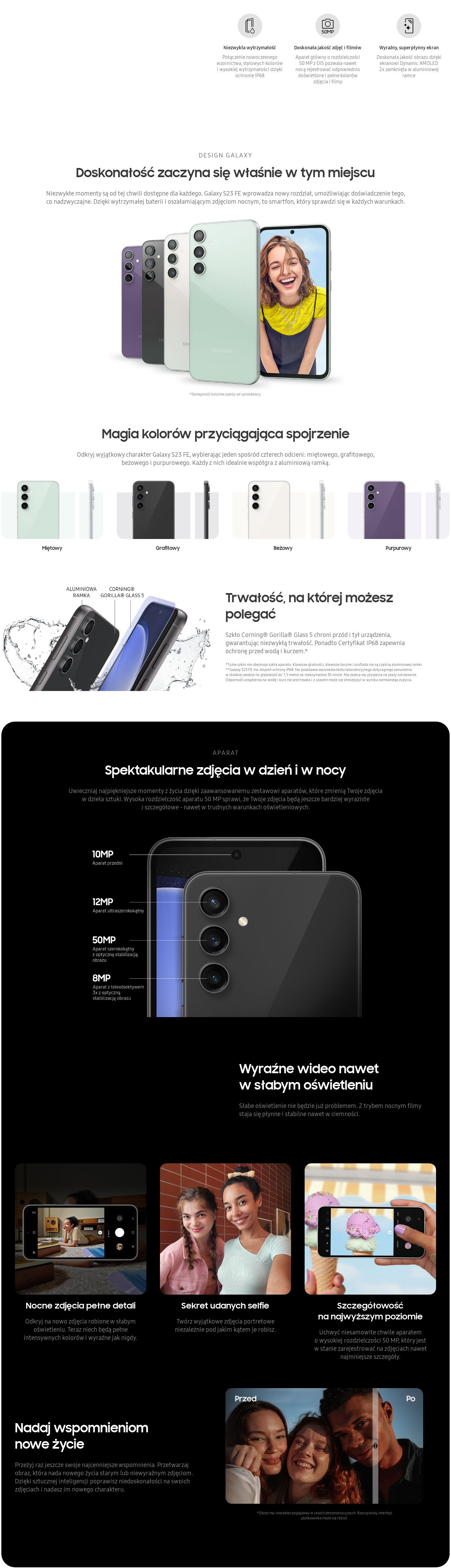 Samsung Galaxy S23 FE 5G Fan Edition 8/128GB Graphite - Smartfony i telefony - Sklep komputerowy ...