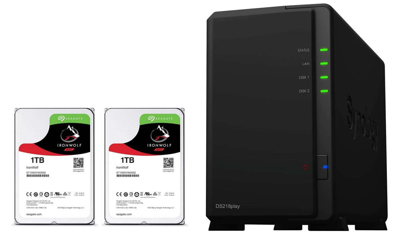 Synology DS218play 2TB (2xHDD, 4x1.4GHz, 1GB, 2xUSB, 1xLAN) - Dyski ...