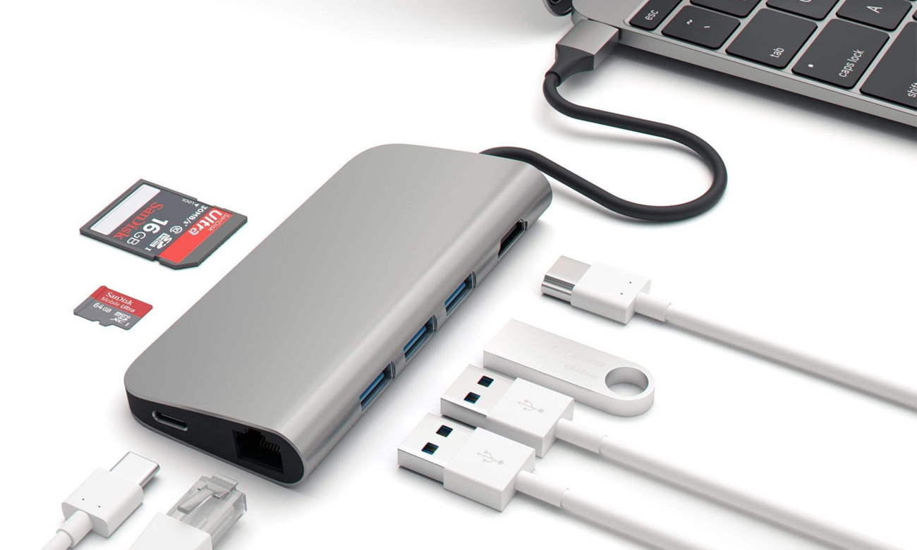 Satechi Multi Port Adapter Usb C 3xusb A Hdmi Ethernet Huby Usb Sklep Komputerowy X