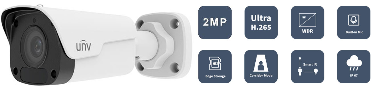 Uniview IPC2122LB-ADF40KM-G 2MP 4mm/IR30/IP67/WDR/PoE - Kamery IP - Sklep internetowy - al.to